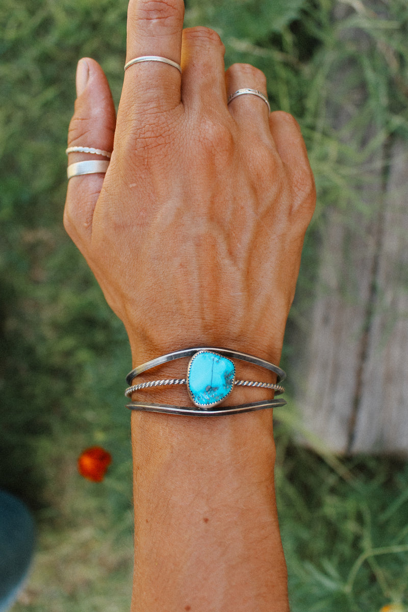 Sleeping Beauty Single Stone Cuff .1 – Red Dirt Handmade