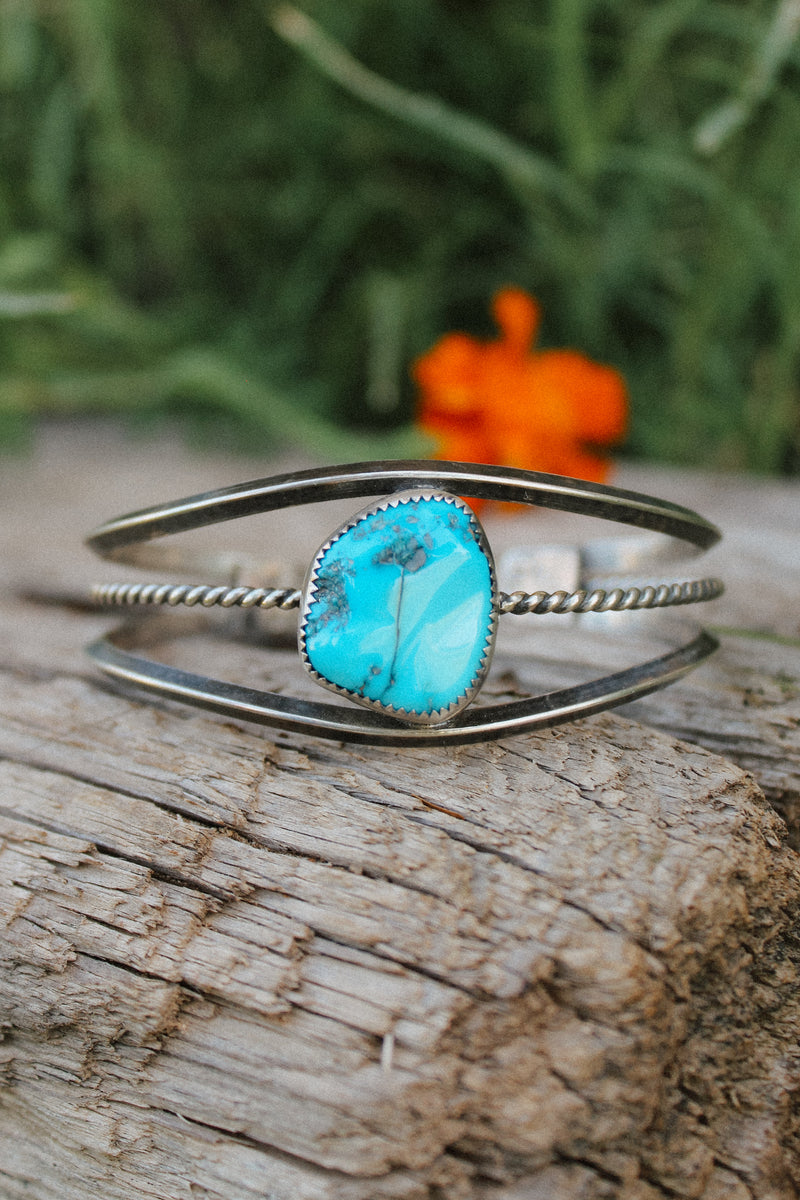 Sleeping Beauty Single Stone Cuff .1 – Red Dirt Handmade